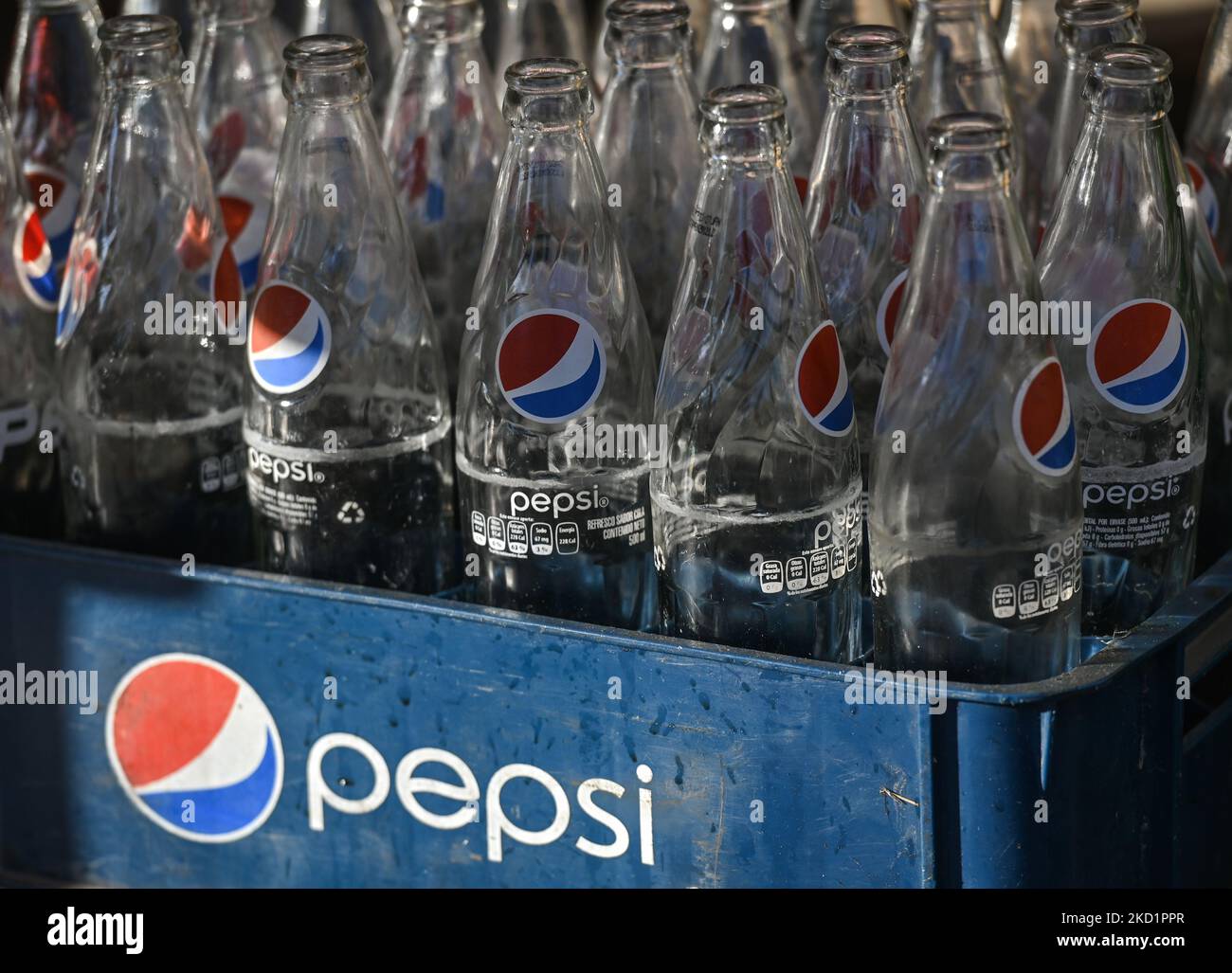 Empty Pepsi bottles at a street stand in San Juan Chamula. On Tuesday ...