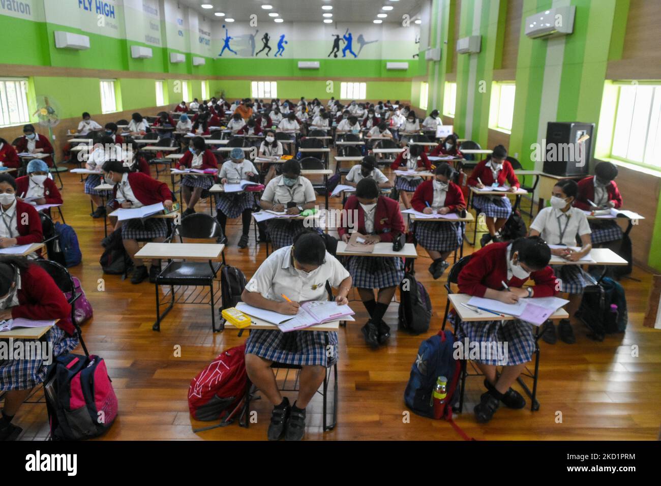 Students as seen inside a classroom of BSS School in Kolkata , India ...