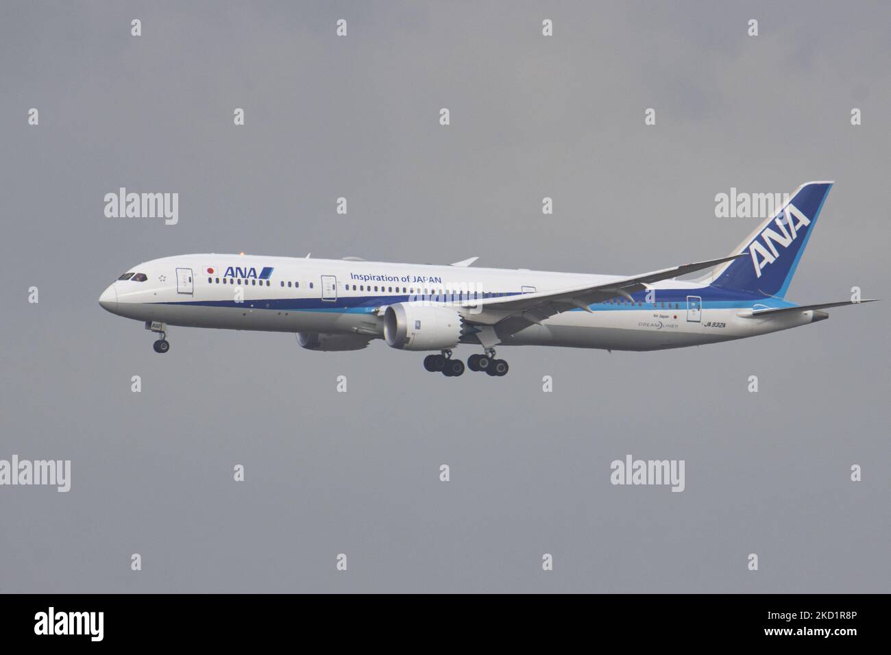 ANA All Nippon Airways Boeing 787 Dreamliner aircraft as seen on final ...