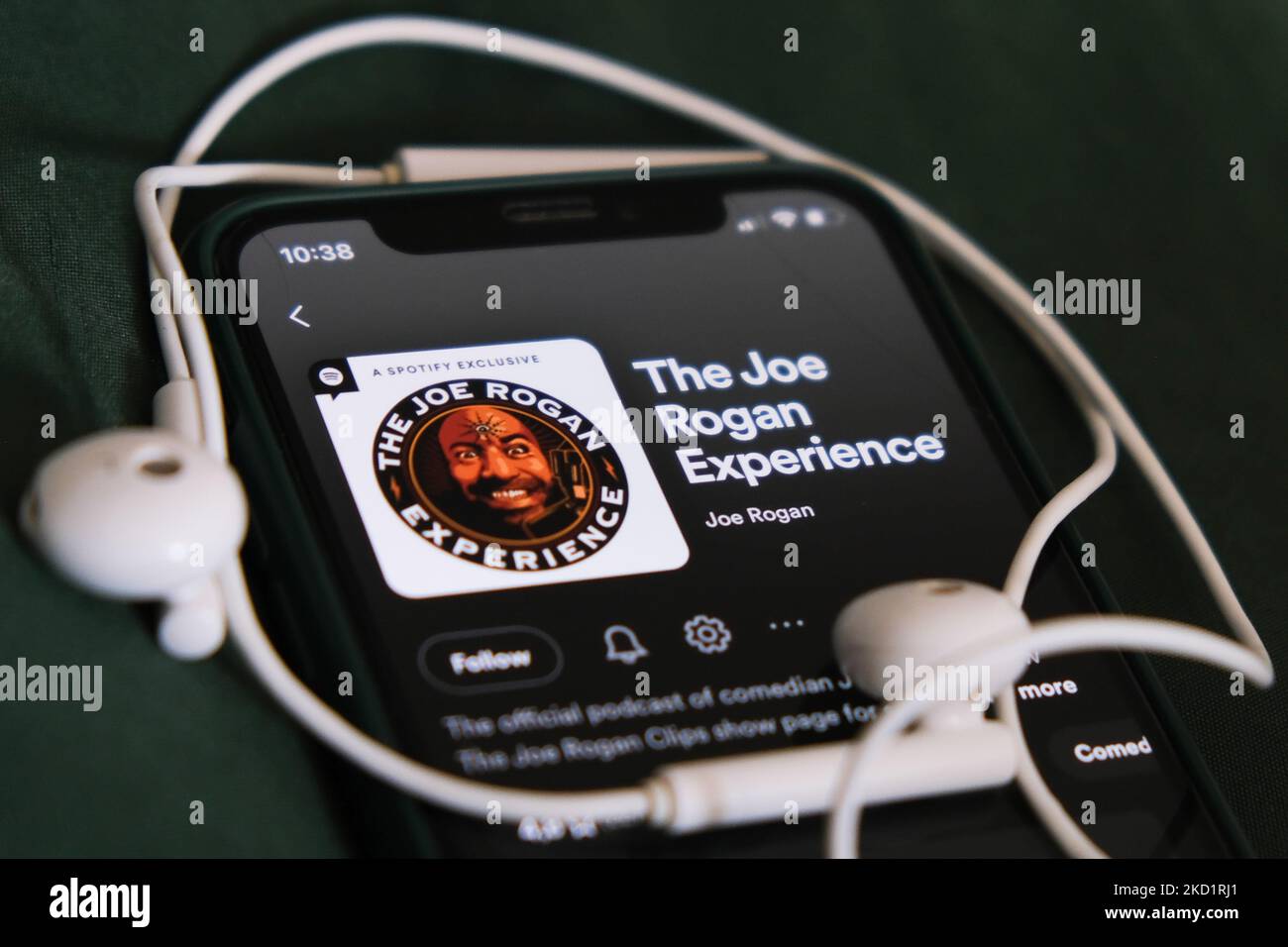 The Joe Rogan Experience podcast on Spotify displayed on a phone screen ...