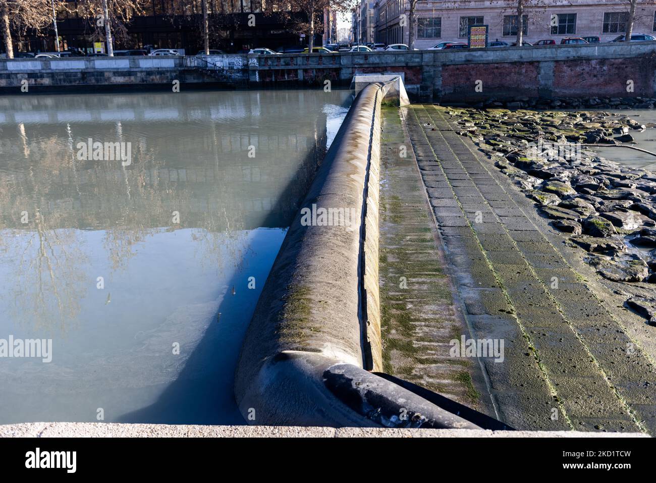 The extreme dryness of the Dora Riparia, a tributary of the Po river ...