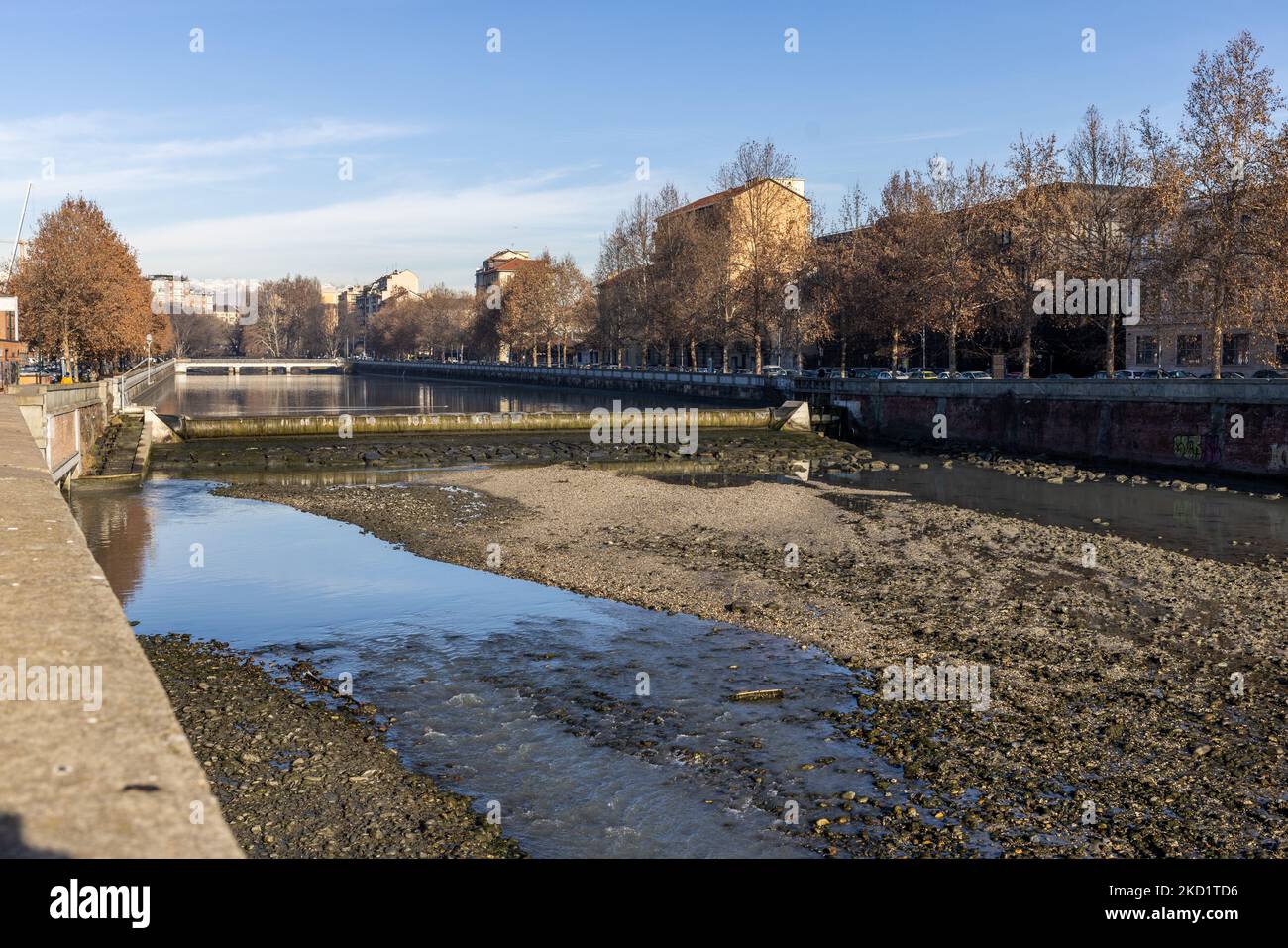 The extreme dryness of the Dora Riparia, a tributary of the Po river ...