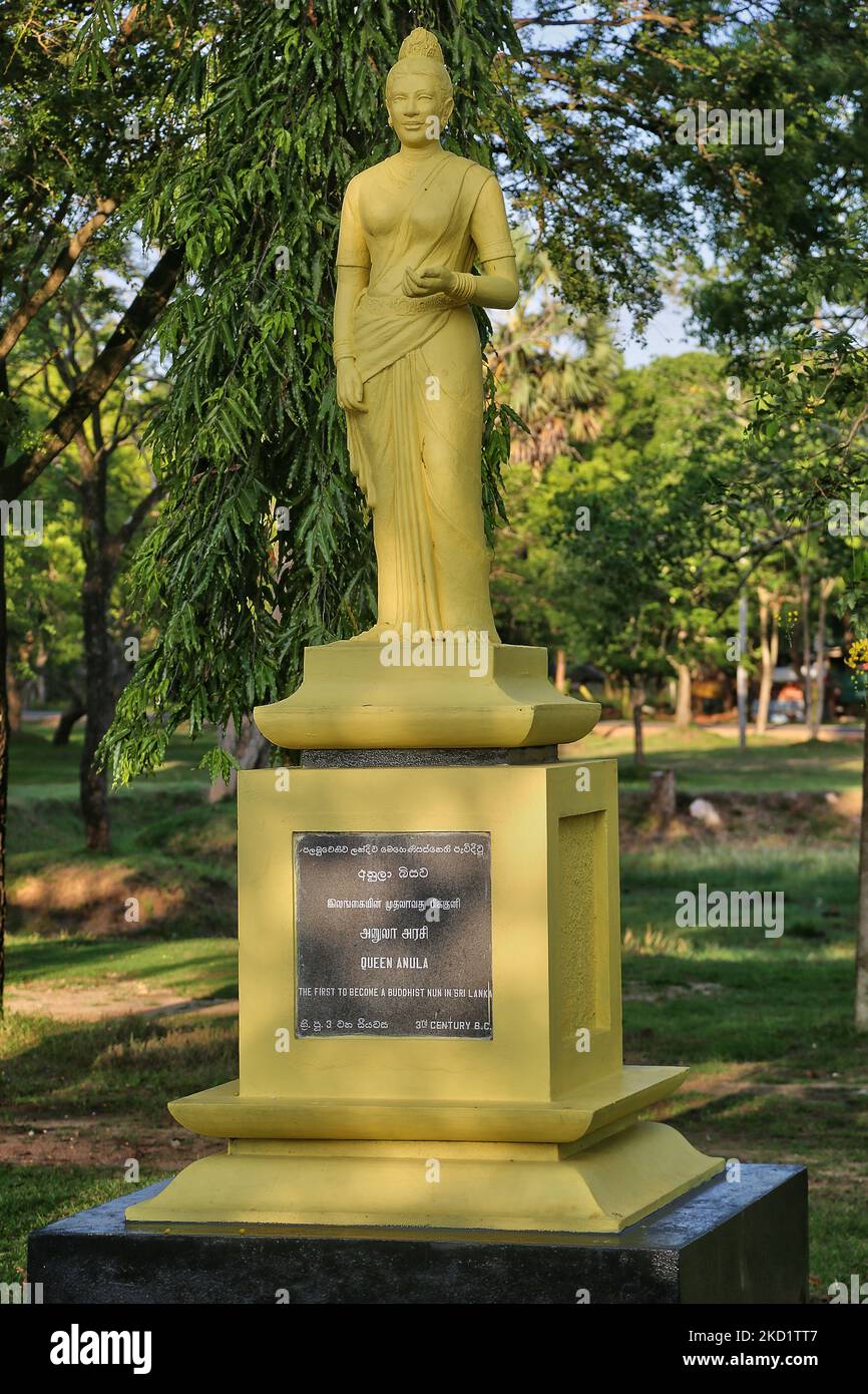 Statue of Queen Anula in Mihintale, Sri Lanka. Queen Anula of ...