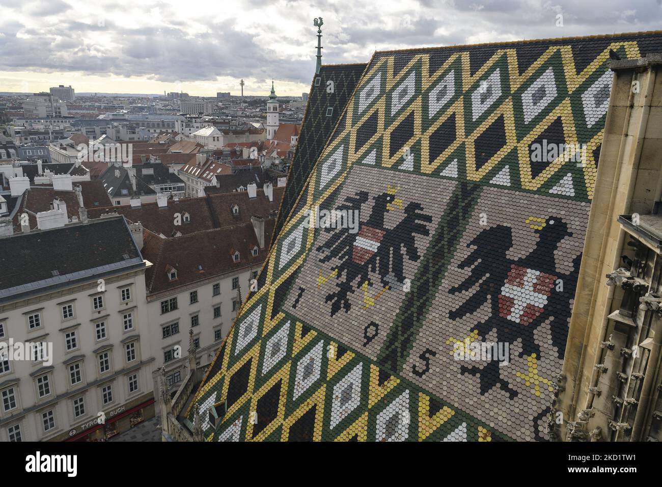 View from the North Tower of St. Stephen Cathedral or Stephansdom to ...