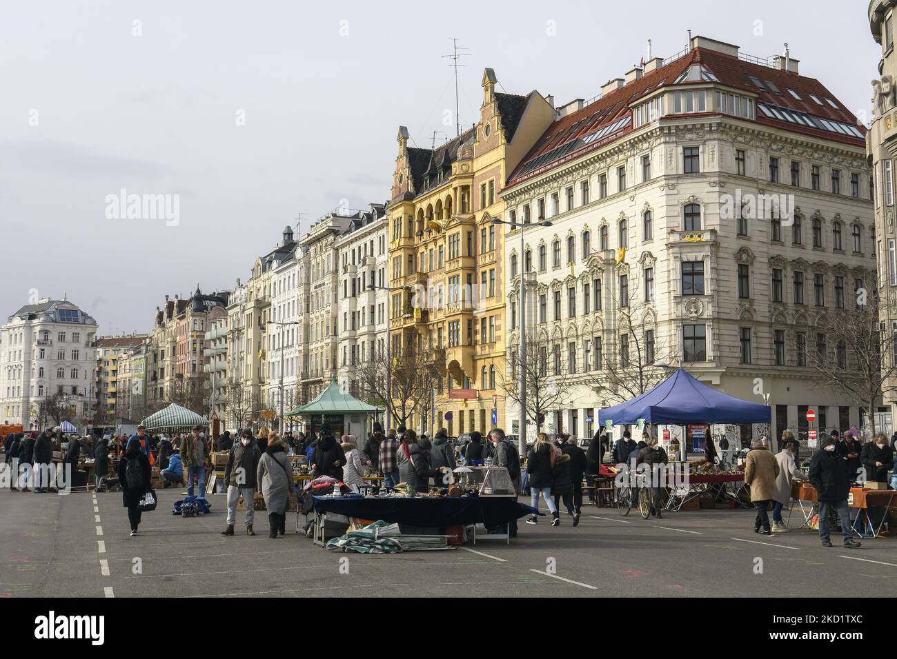 Flea market at the Naschmarkt, most popular market in Vienna, Austria ...