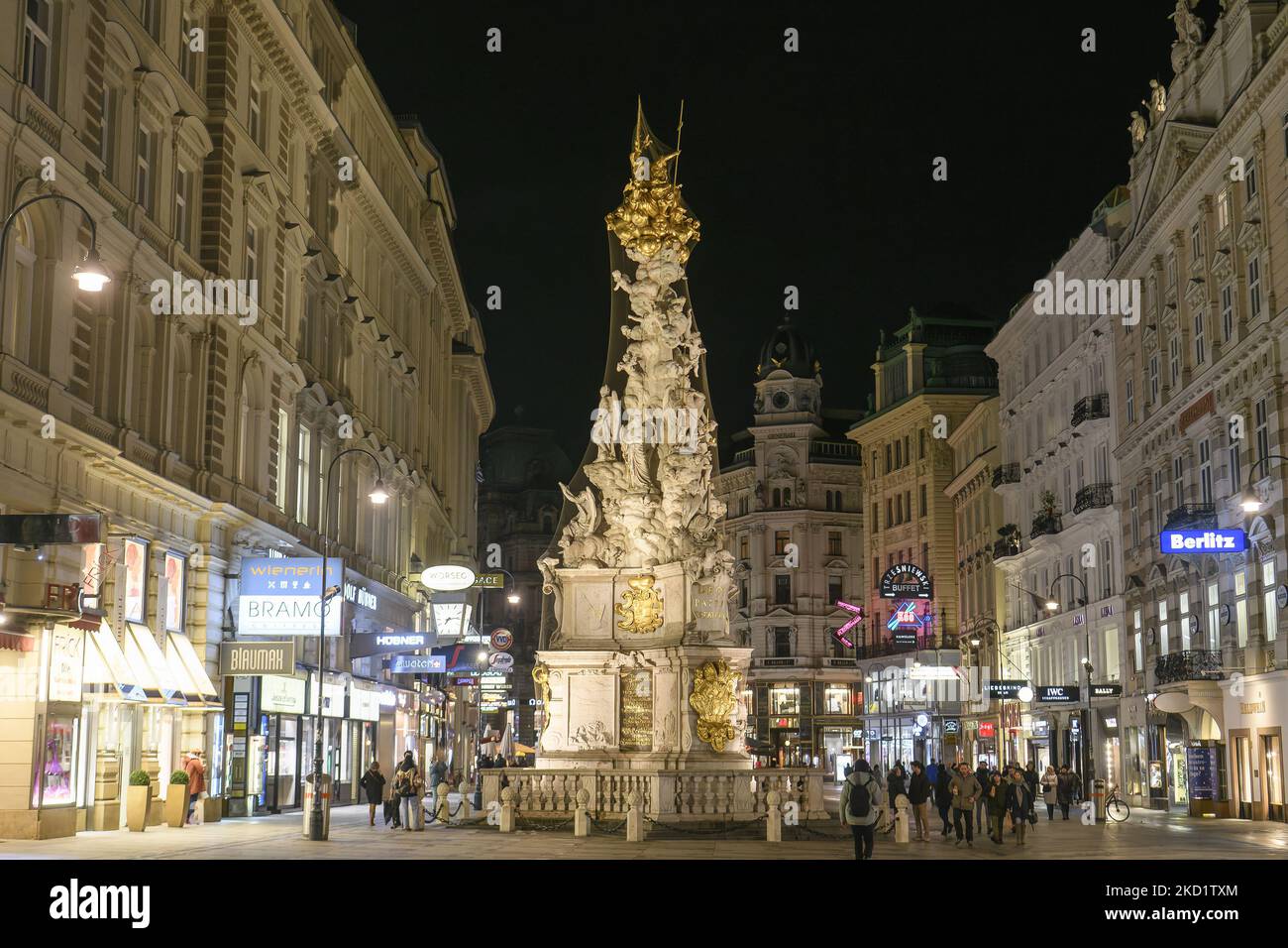 The Plague or Trinity Column on the Graben street in the inner city of ...