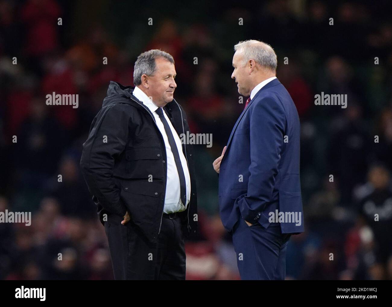 New Zealand head coach Ian Foster (left) and Wales head coach Wayne ...