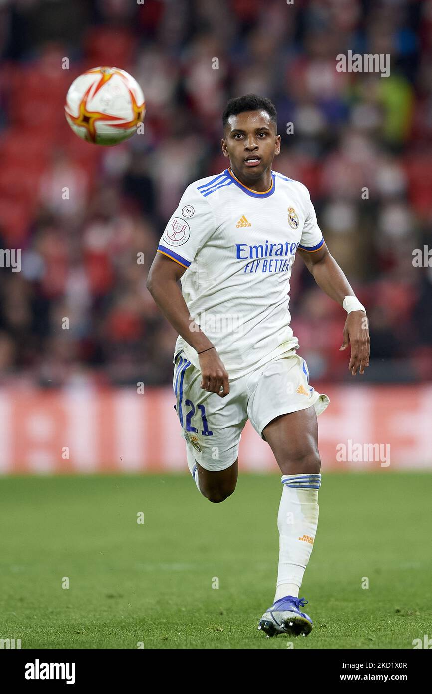 Rodrygo of Real Madrid runs with the ball during the Copa del Rey ...
