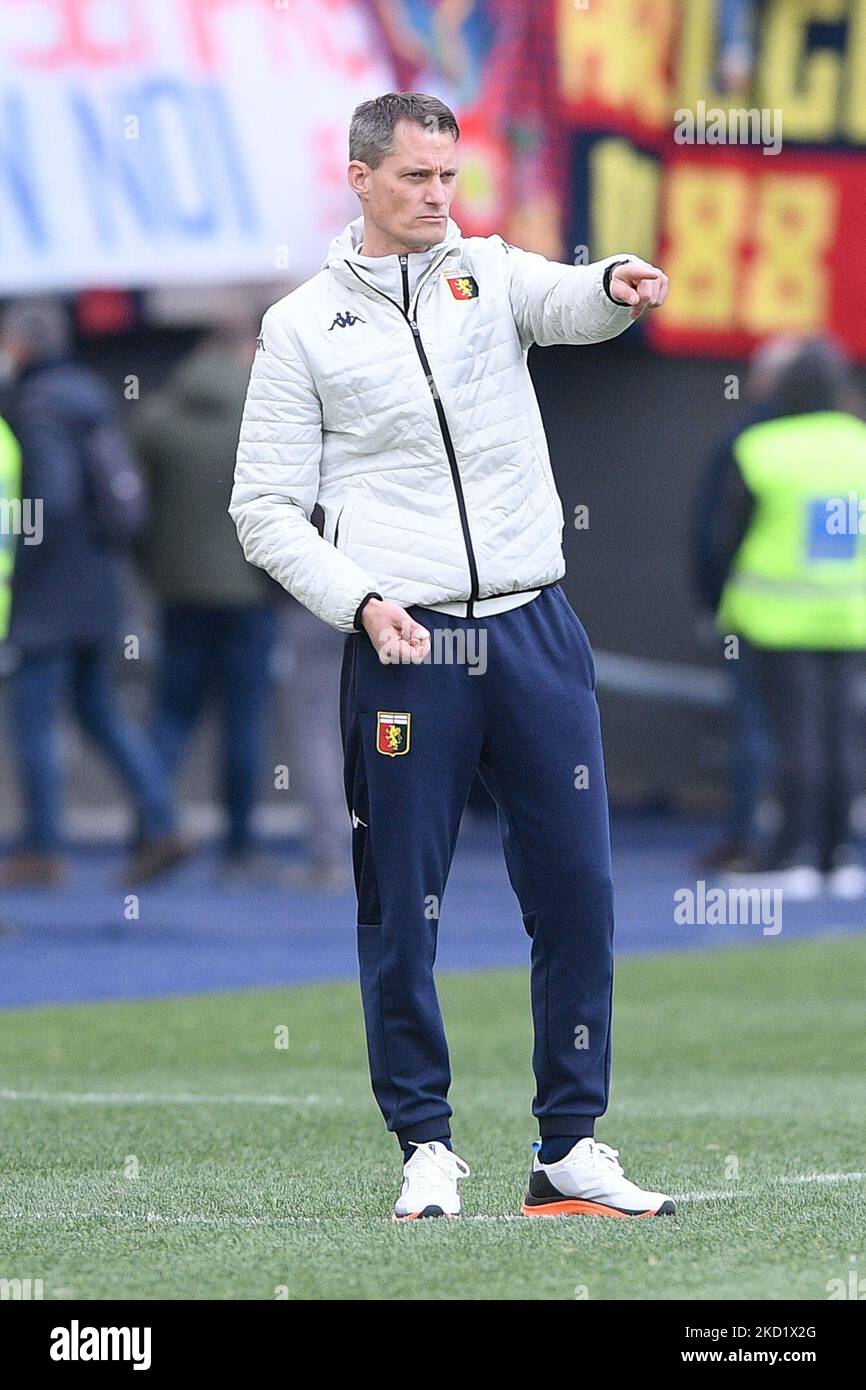 Alexander Blessin manager of Genoa CFC gestures during the Serie A ...