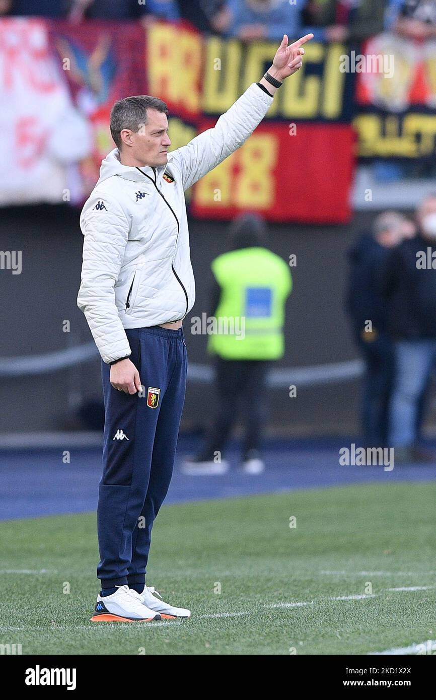 Alexander Blessin manager of Genoa CFC gestures during the Serie A ...
