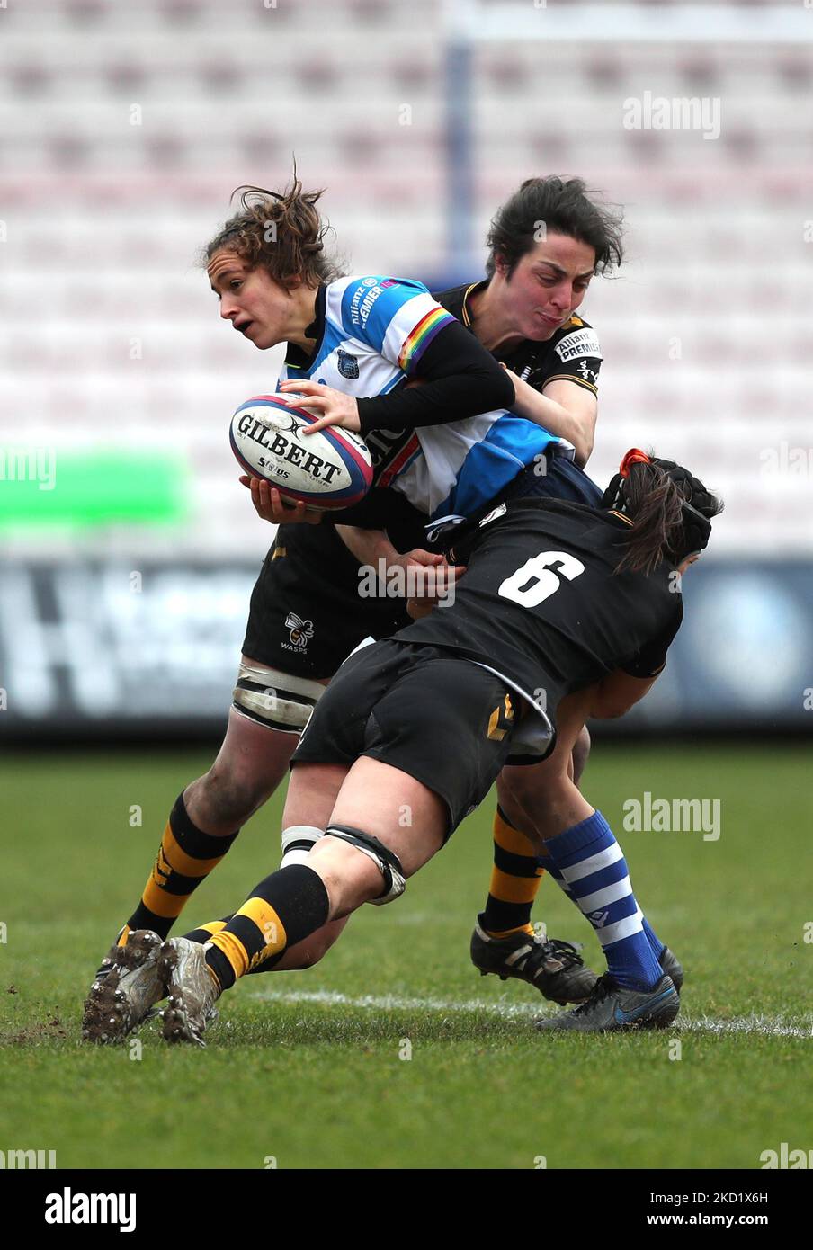 Lauren Torley of DMP Durham Sharks and Helene Caux and Rowena Burnfield ...