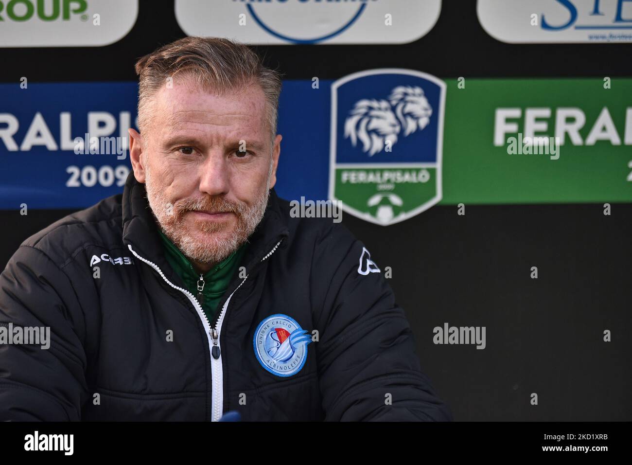 Coach Michele Marcolini (U.C. AlbinoLeffe) during the Italian Serie C ...