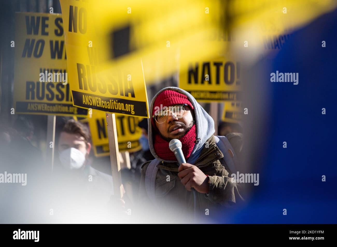Demonstrators with Code Pink, Answer Coalition and other groups gather ...