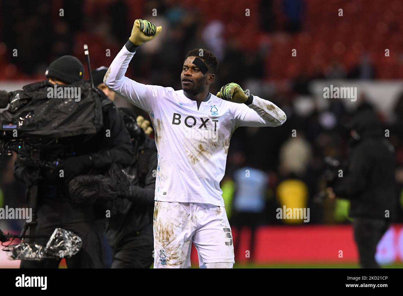 Nottingham Forest goalkeeper Brice Samba celebrates victory during the ...