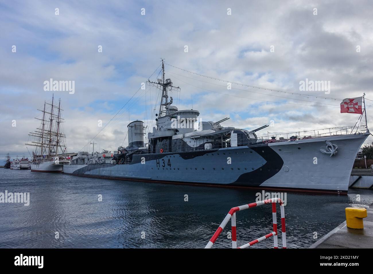 ORP Blyskawica (Thunder) the Polish navy WWII destroyer (now the museum ...
