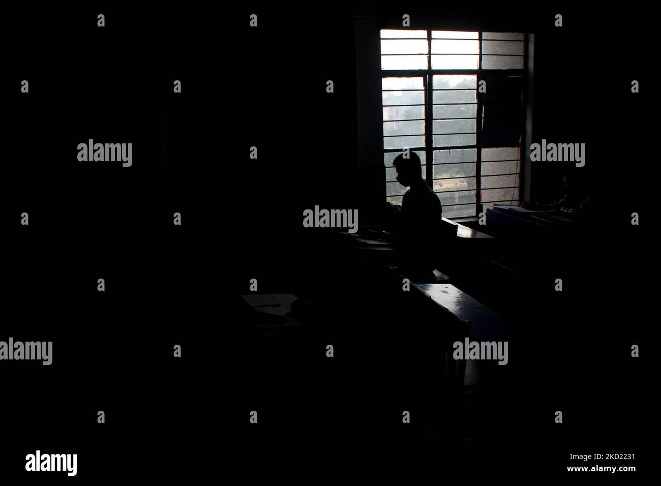A student attends a lesson inside a classroom after schools reopened ...