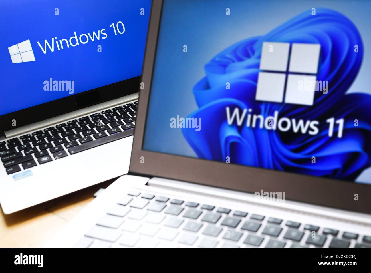 Windows 11 and Windows 10 operating system logos are displayed on ...