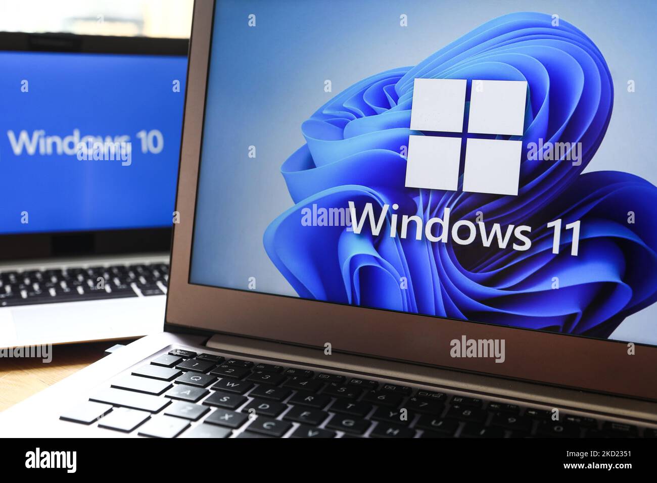 Windows 11 and Windows 10 operating system logos are displayed on ...
