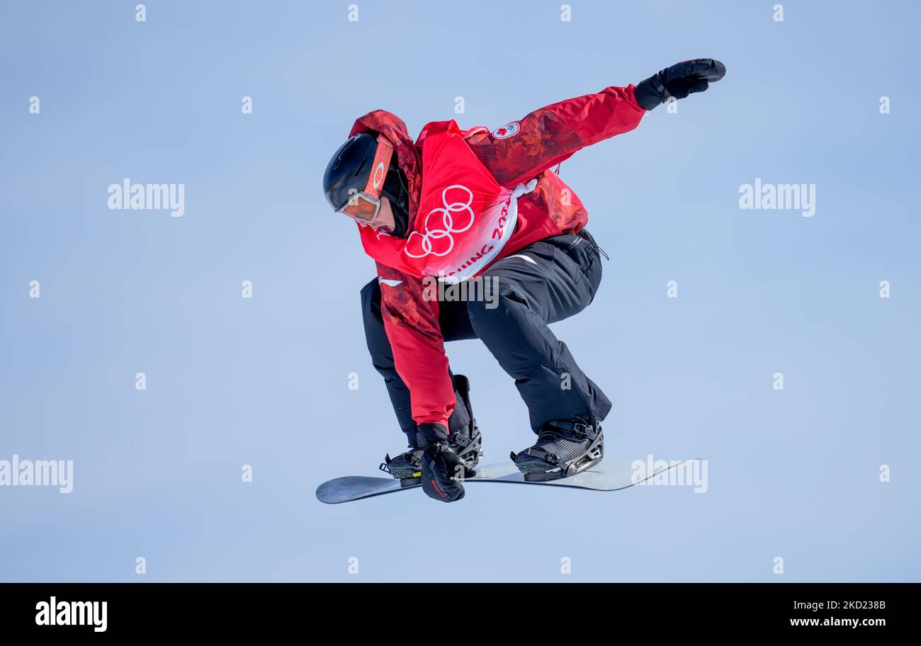 Sebastien Toutant from Canada during snowboarding slope at the Beijing ...