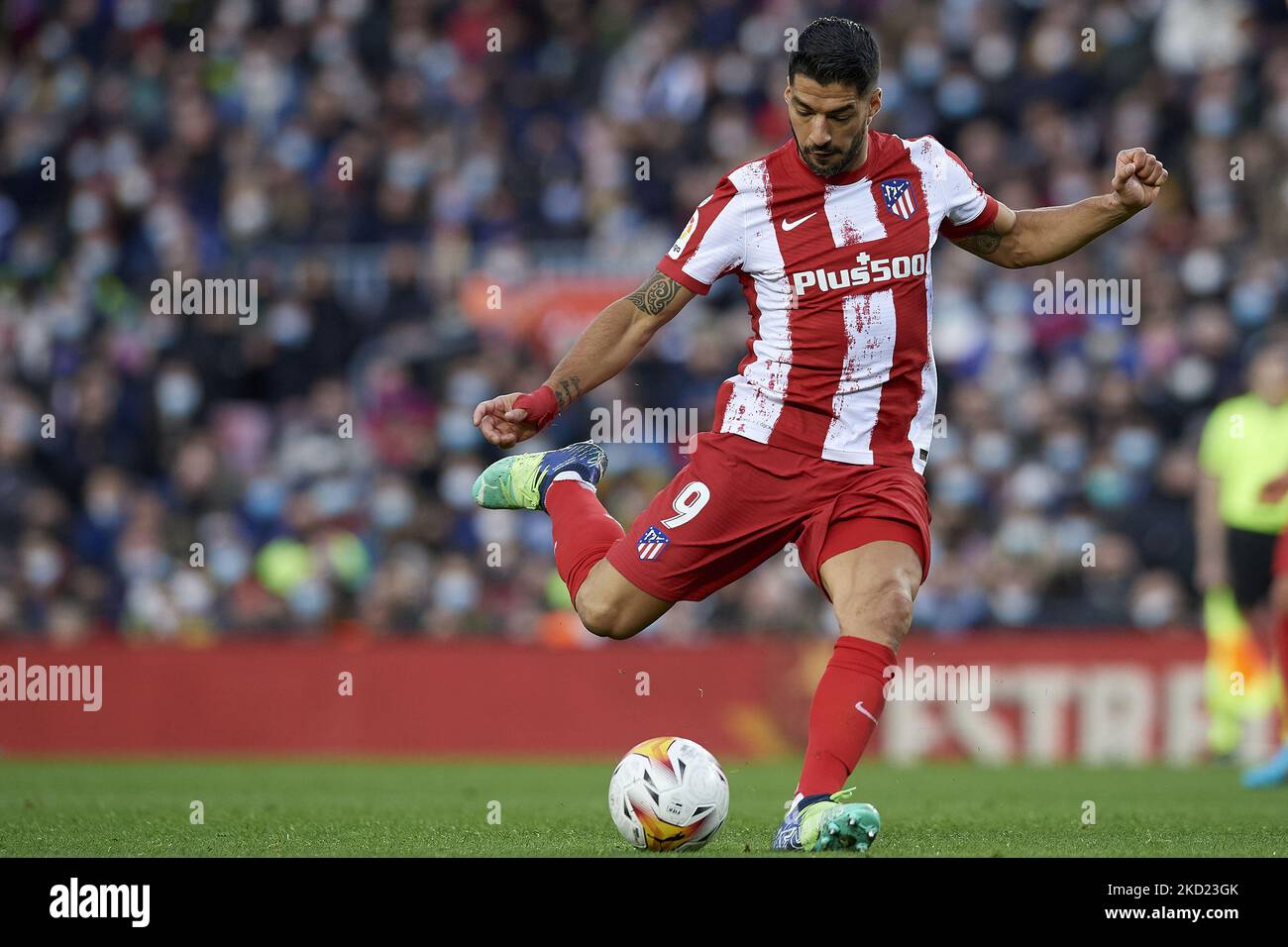 Luis Suarez of Atletico Madrid shooting to goal during the LaLiga ...