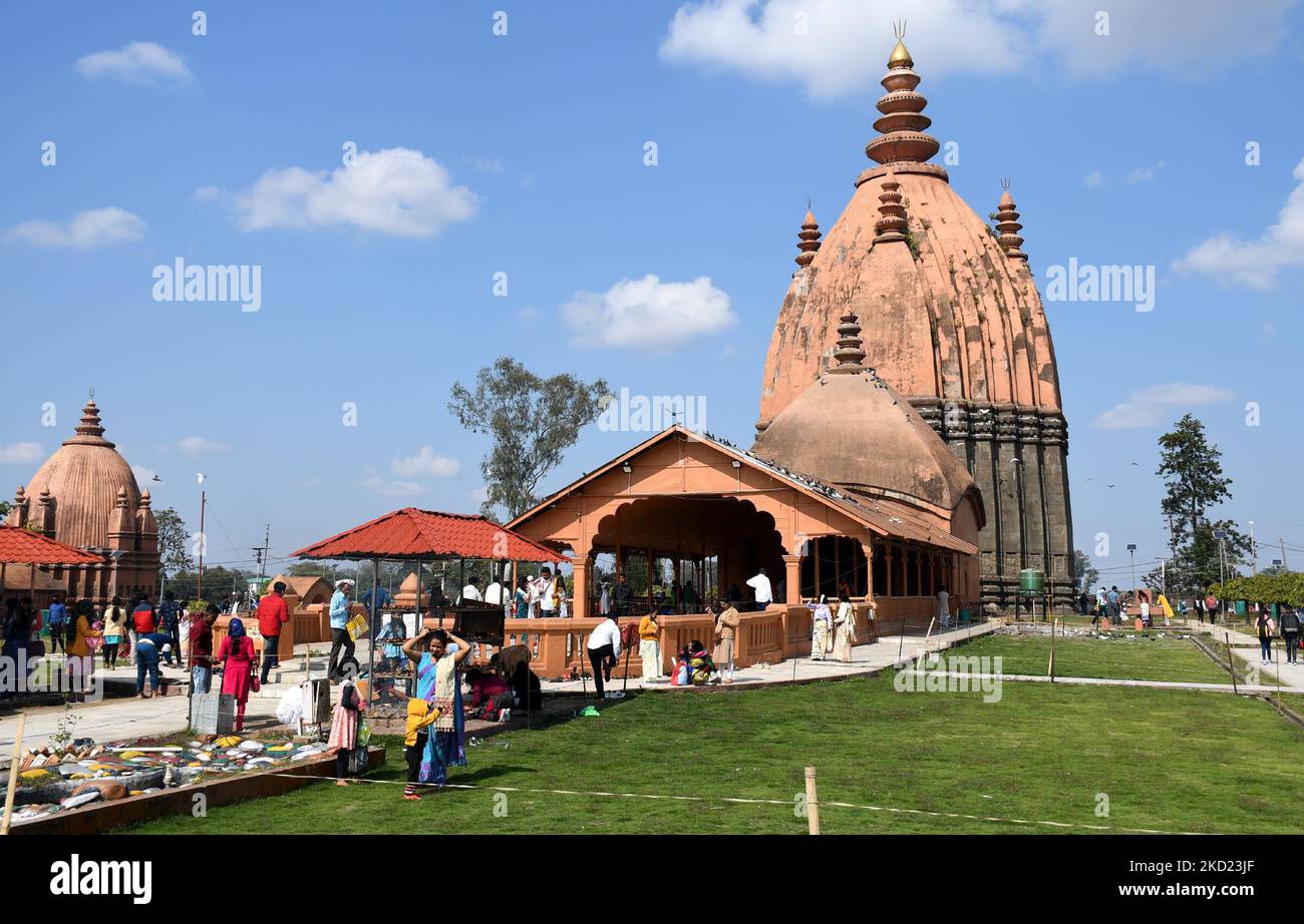 Devotees visit the historical Sivadol temple in Sivasagar District of ...