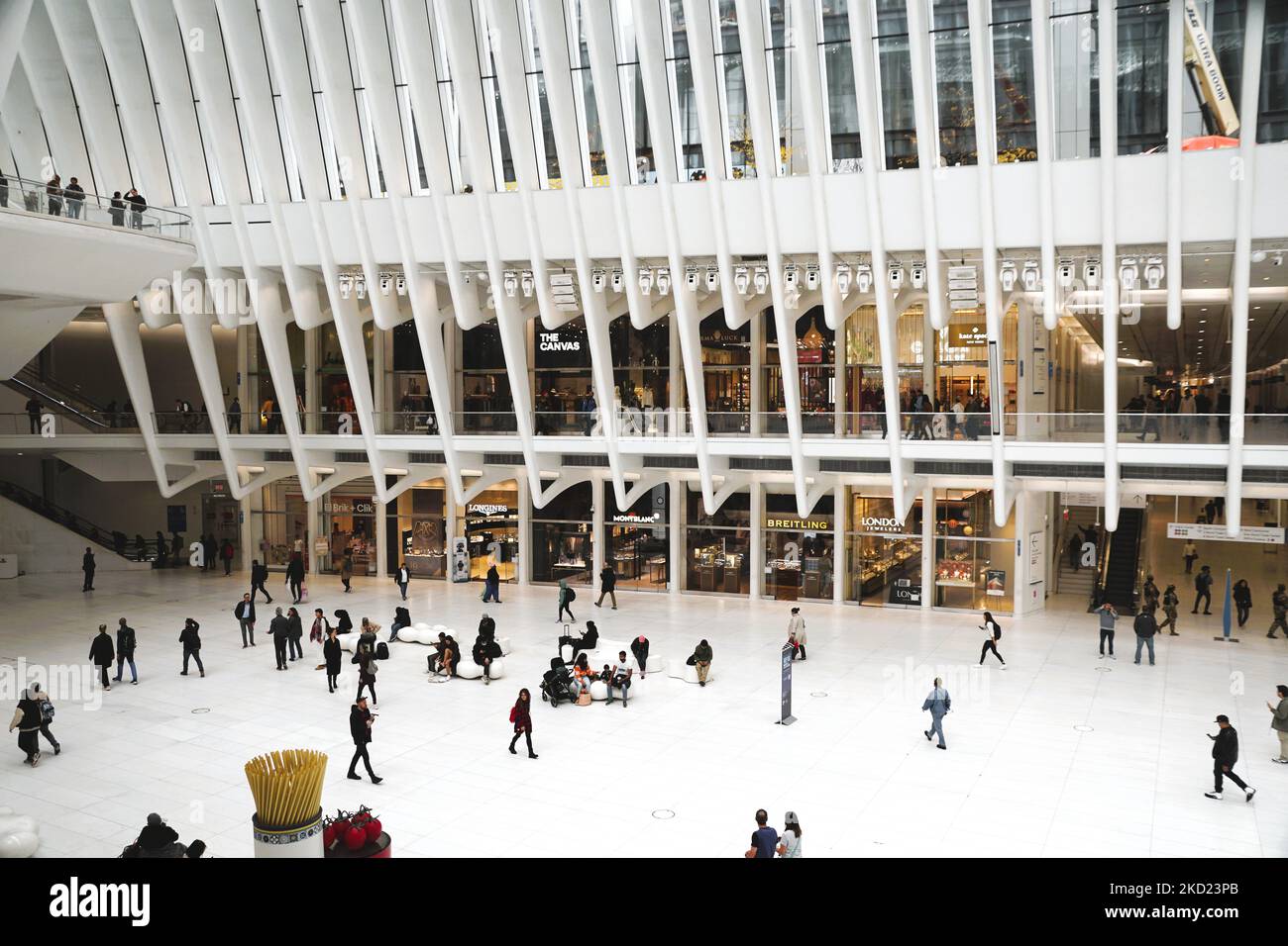 New York City, U.S.A - October 31, 2022 - Visitors inside of Oculus at ...
