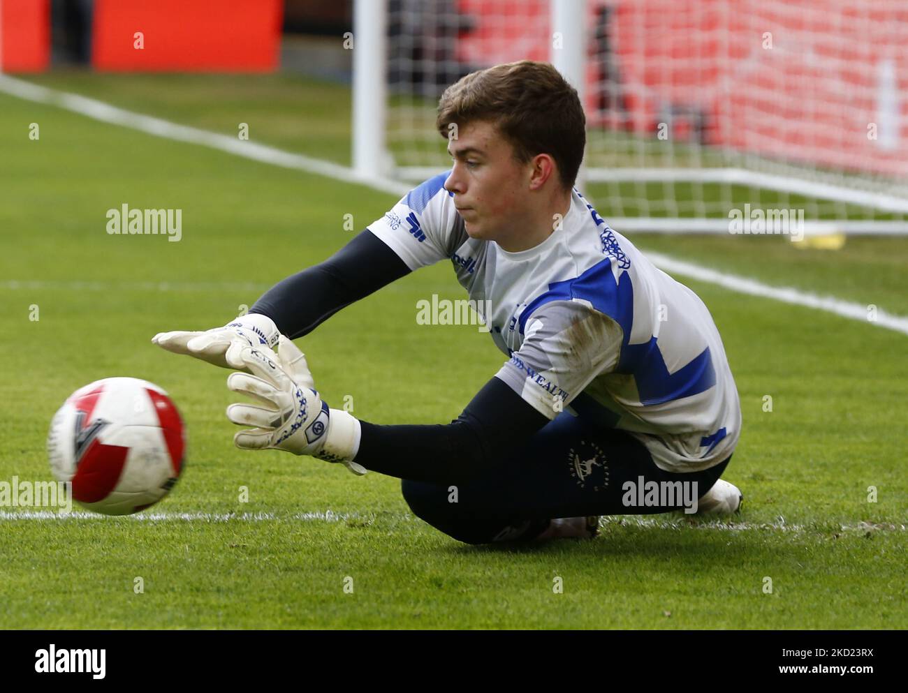 Patrick Boyes of Hartlepool United during the pre-match warm-up during ...