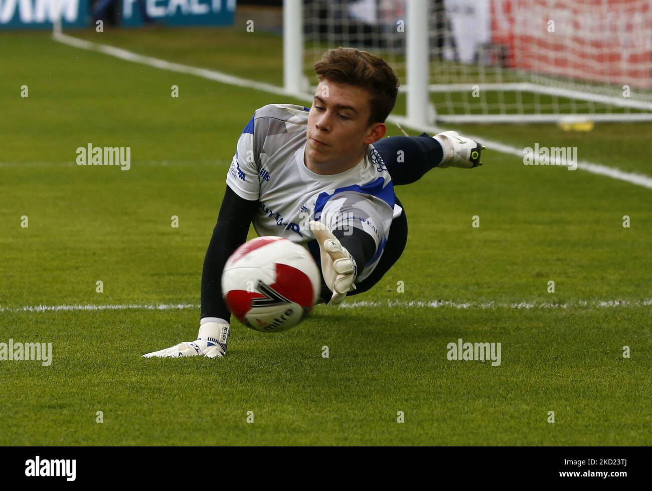 Patrick Boyes of Hartlepool United during the pre-match warm-up during ...