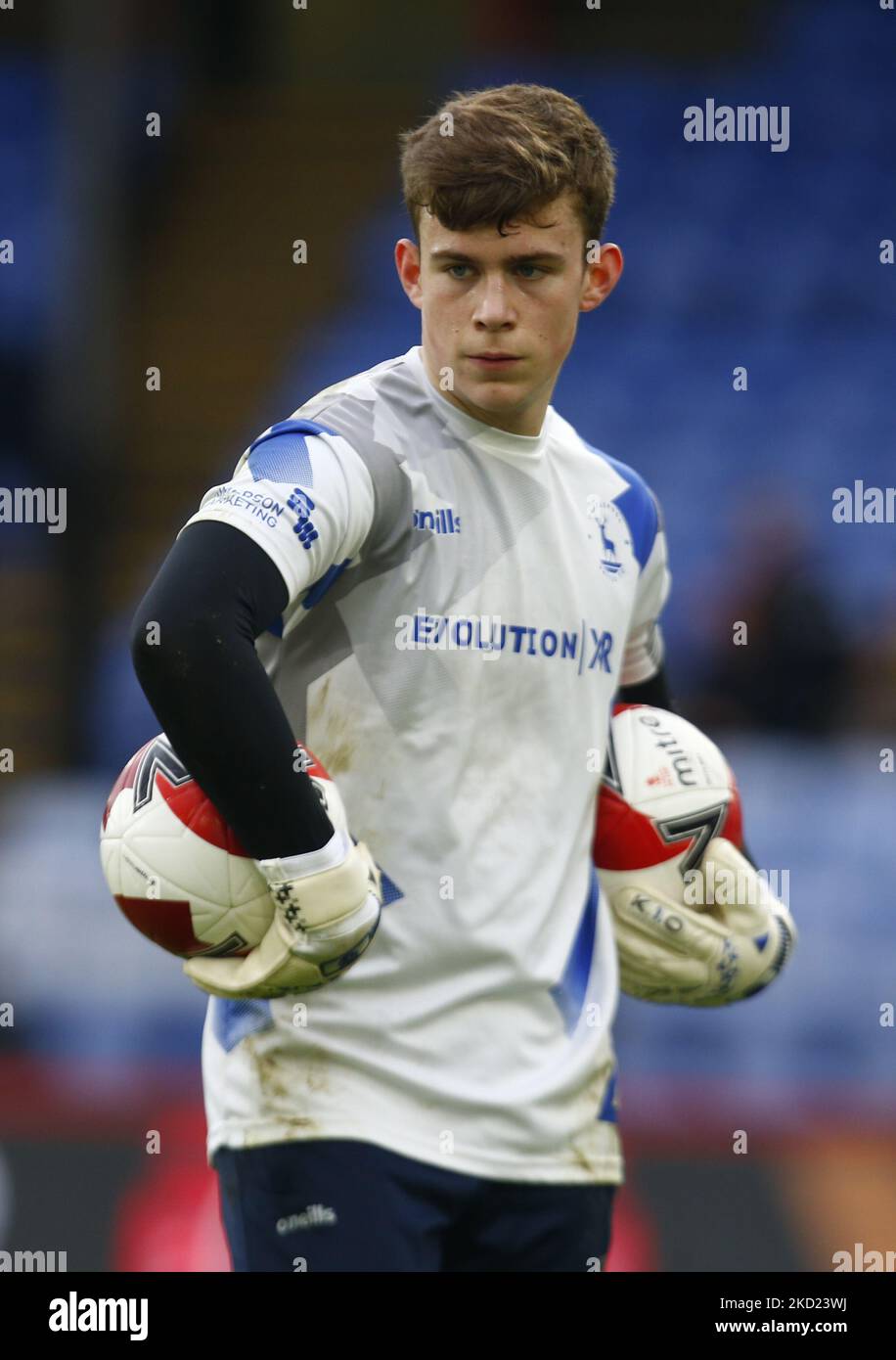 Patrick Boyes of Hartlepool United during the pre-match warm-up during ...