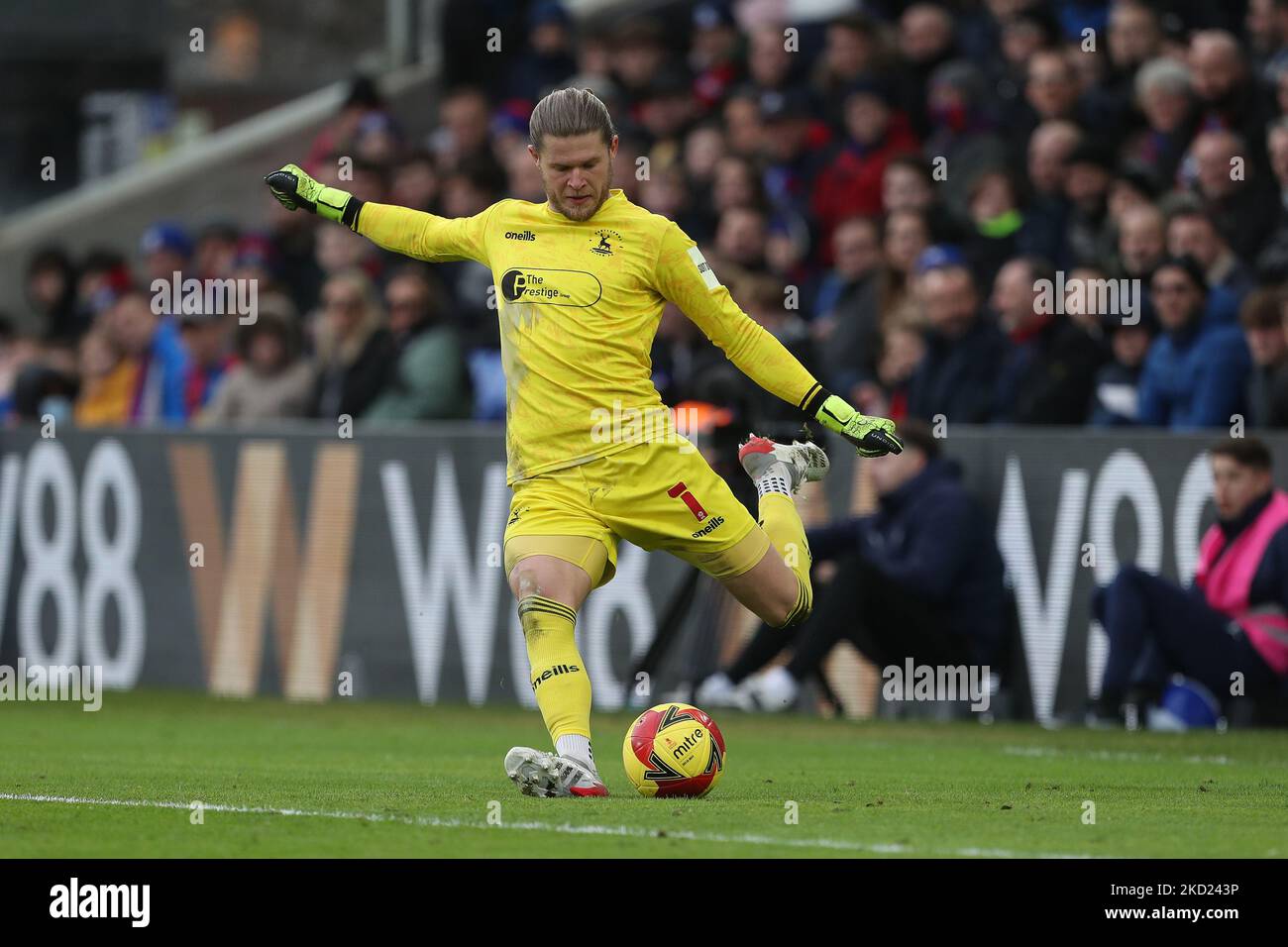 Ben Killip of Hartlepool United during the FA Cup match between Crystal ...