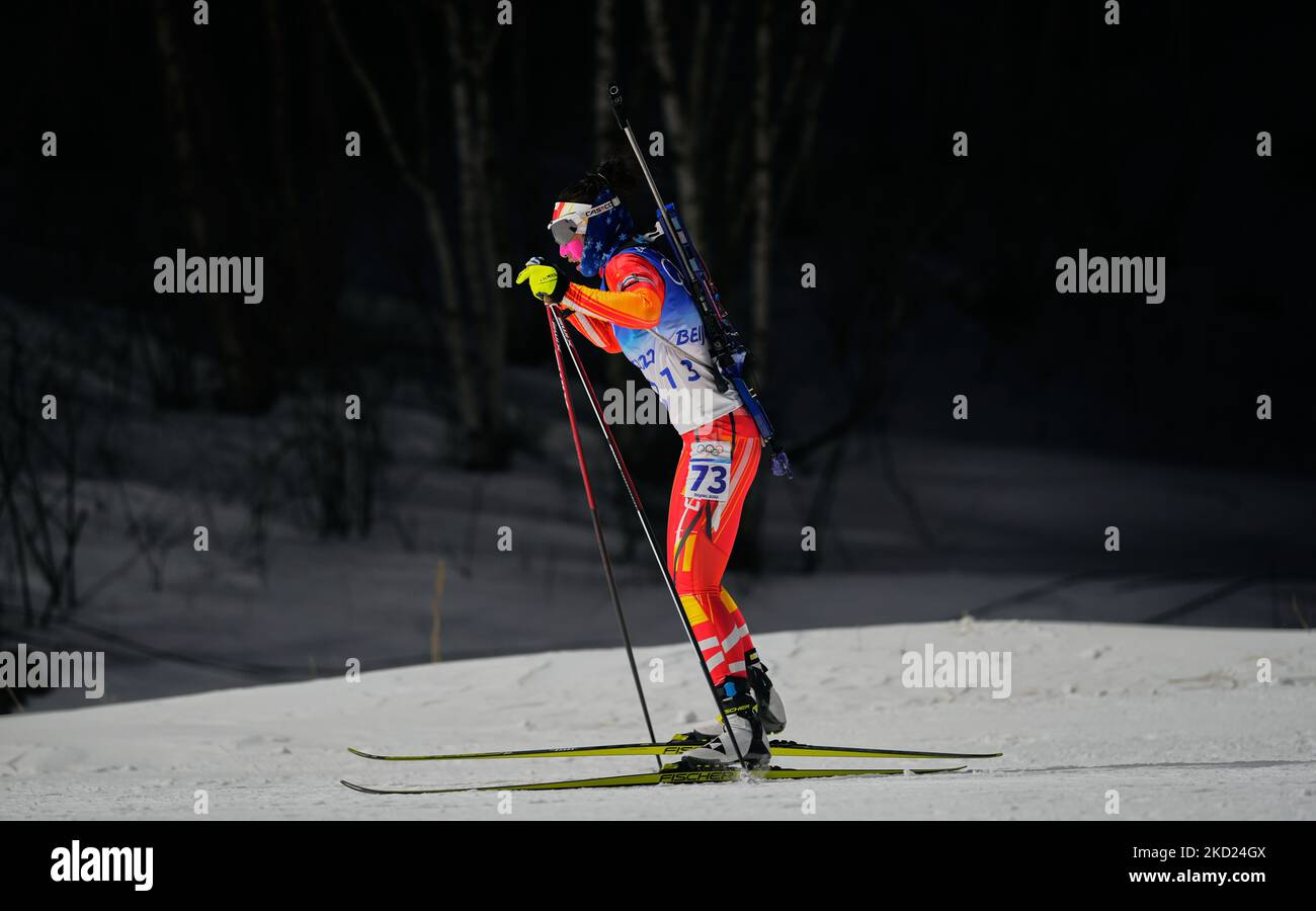 Fanqi Meng from China during Biathlon at the Beijing 2022 Winter Olympic Games at Zhangjiakou ...