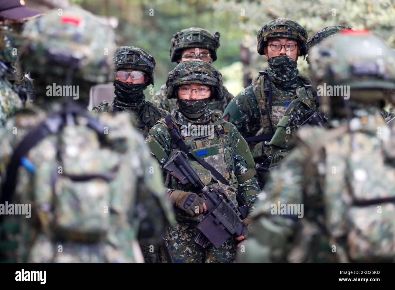 Taiwanese army soldiers during a Readiness Enhancement Drill, amid ...