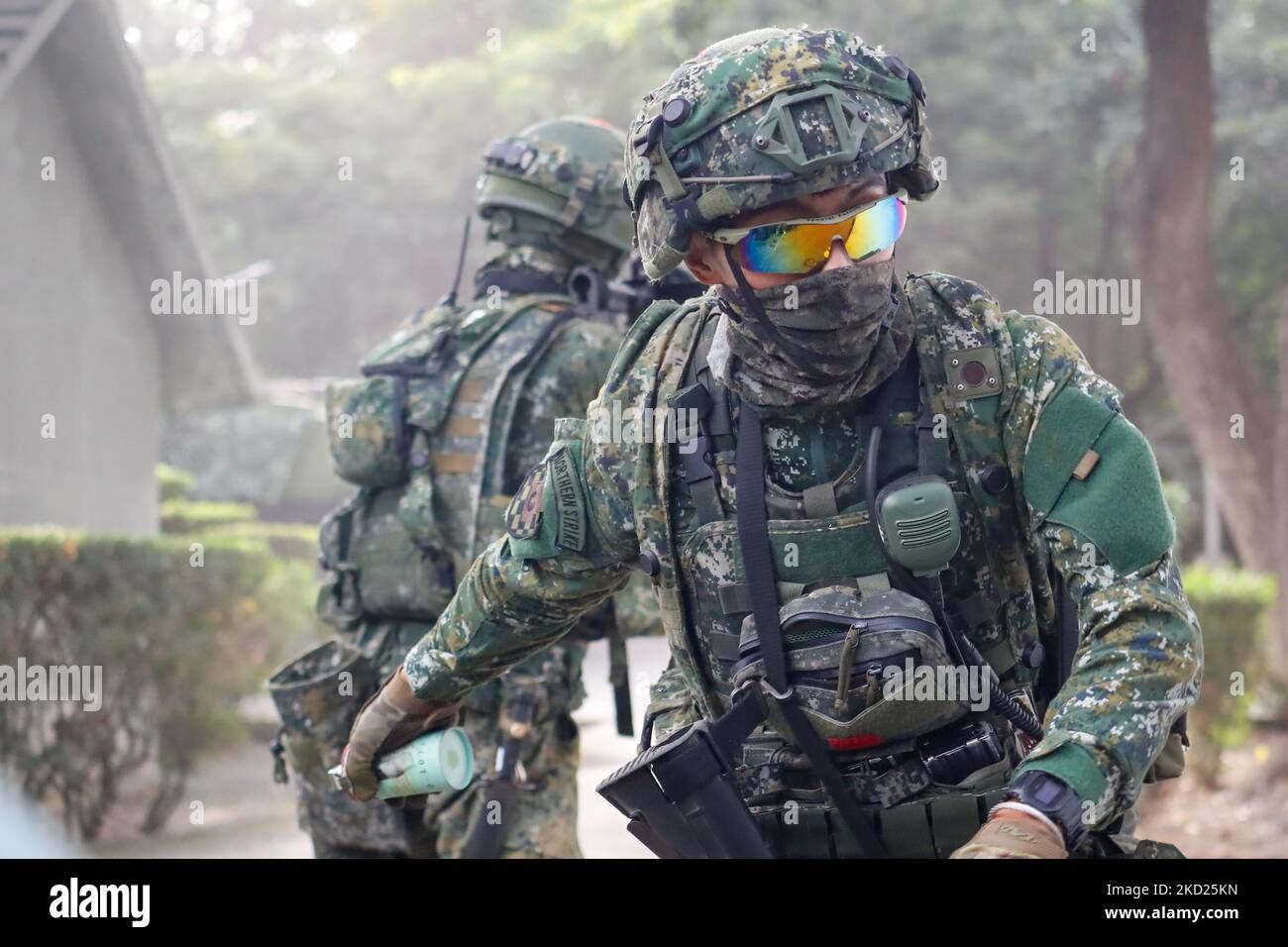 Taiwanese army soldiers during a Readiness Enhancement Drill, amid ...