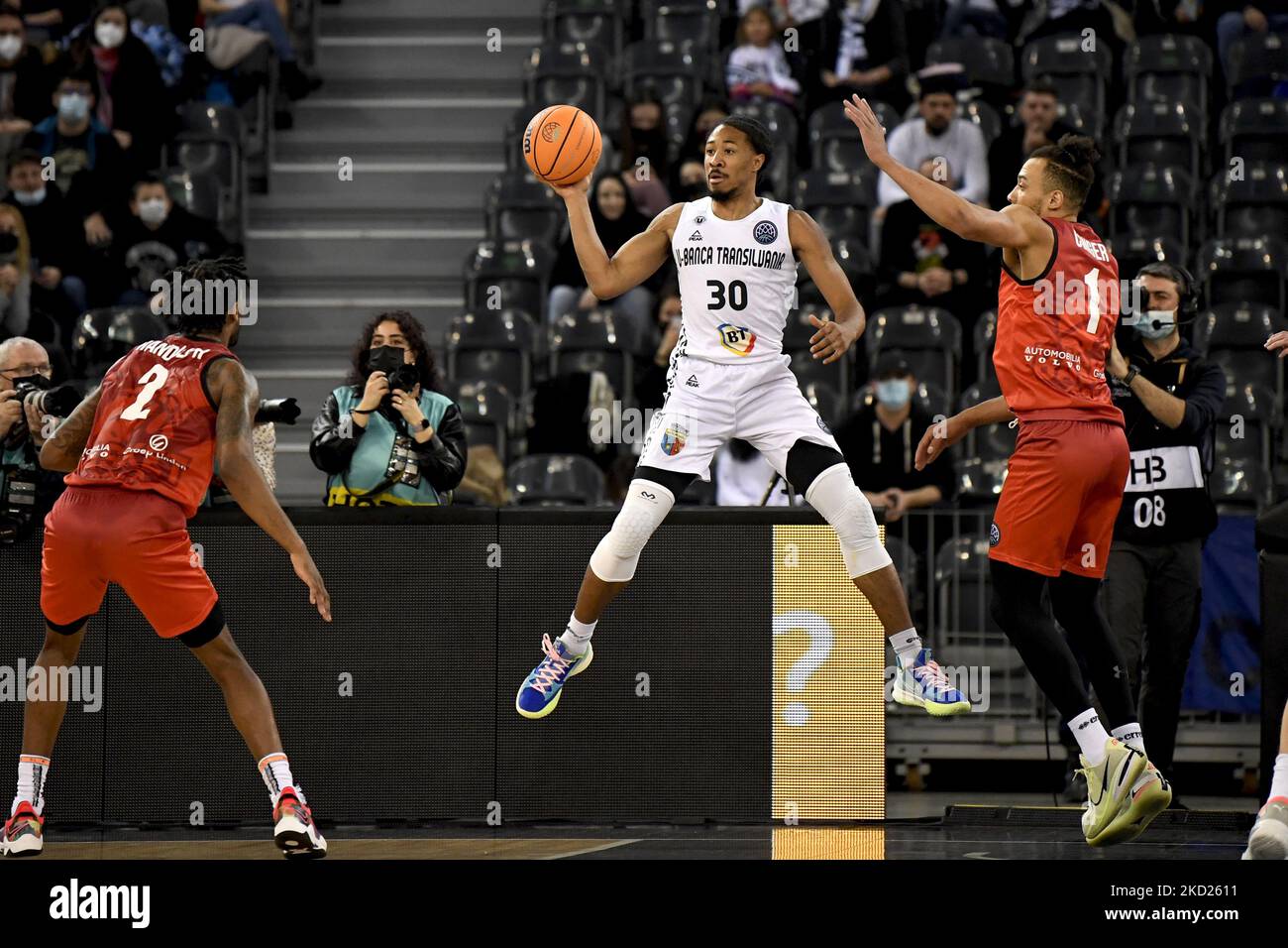 Elijah Stewart in action during the game U-BT Cluj-Napoca v Filou ...