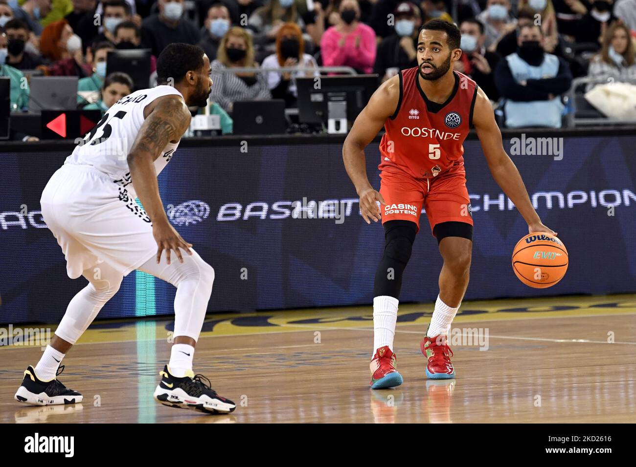 Phil Booth in action during the game U-BT Cluj-Napoca v Filou Oostende ...
