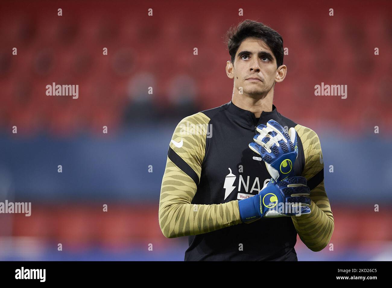 Yassine Bono of Sevilla during the warm-up before the La Liga Santander ...