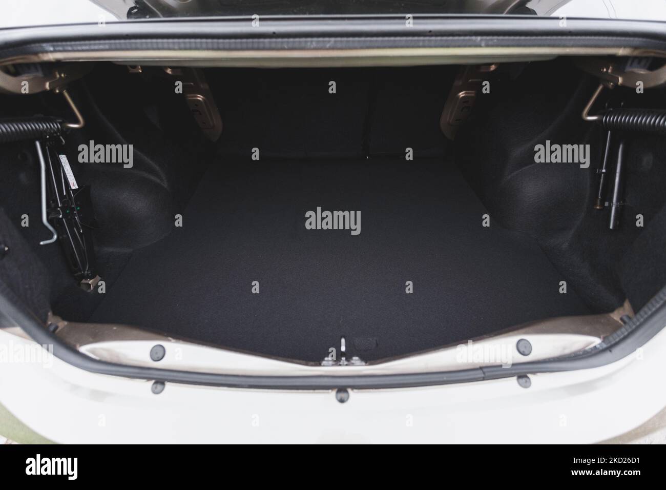 Golden color car with an open trunk Stock Photo - Alamy