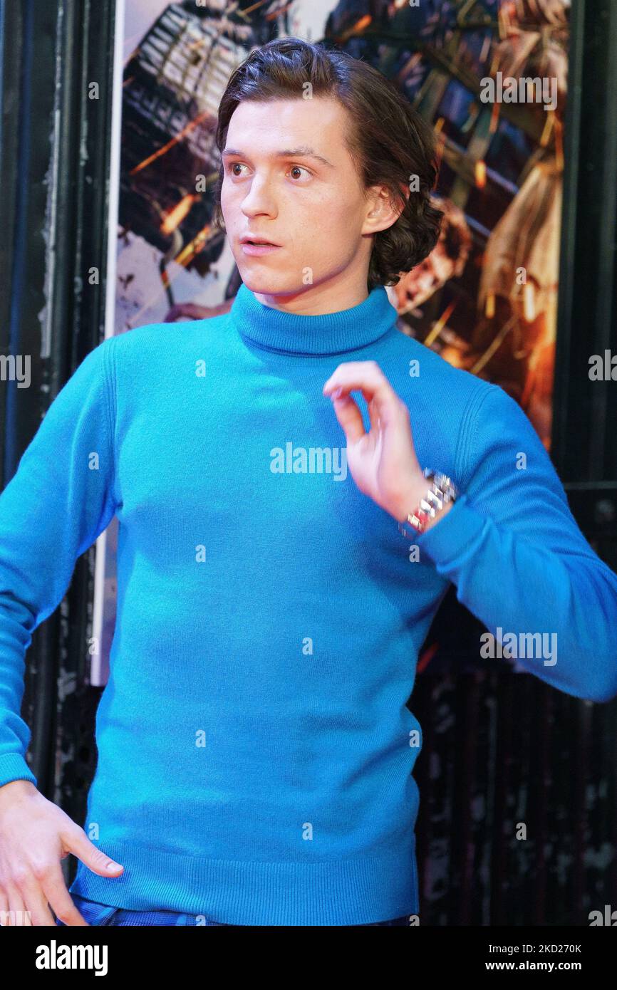 Actor Tom Holland attends 'Uncharted' premiere at the Tres60 studios on ...