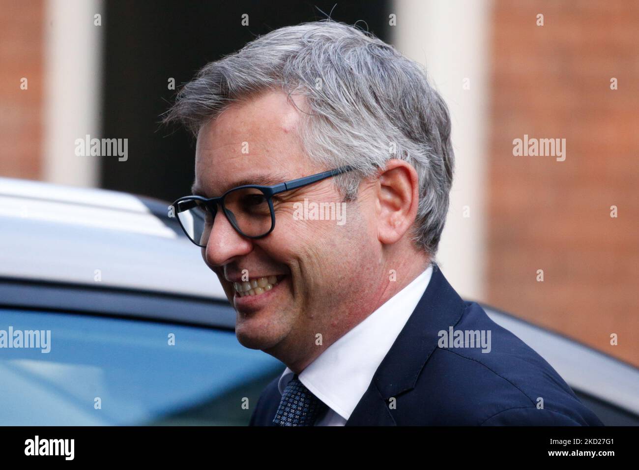 Austrian Minister of Finance Magnus Brunner leaves a meeting at 11 ...