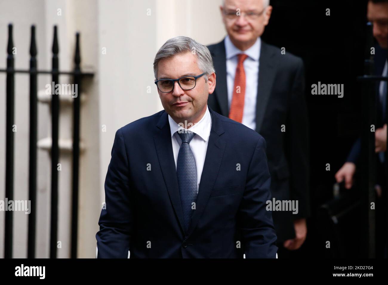 Austrian Minister of Finance Magnus Brunner leaves a meeting at 11 ...