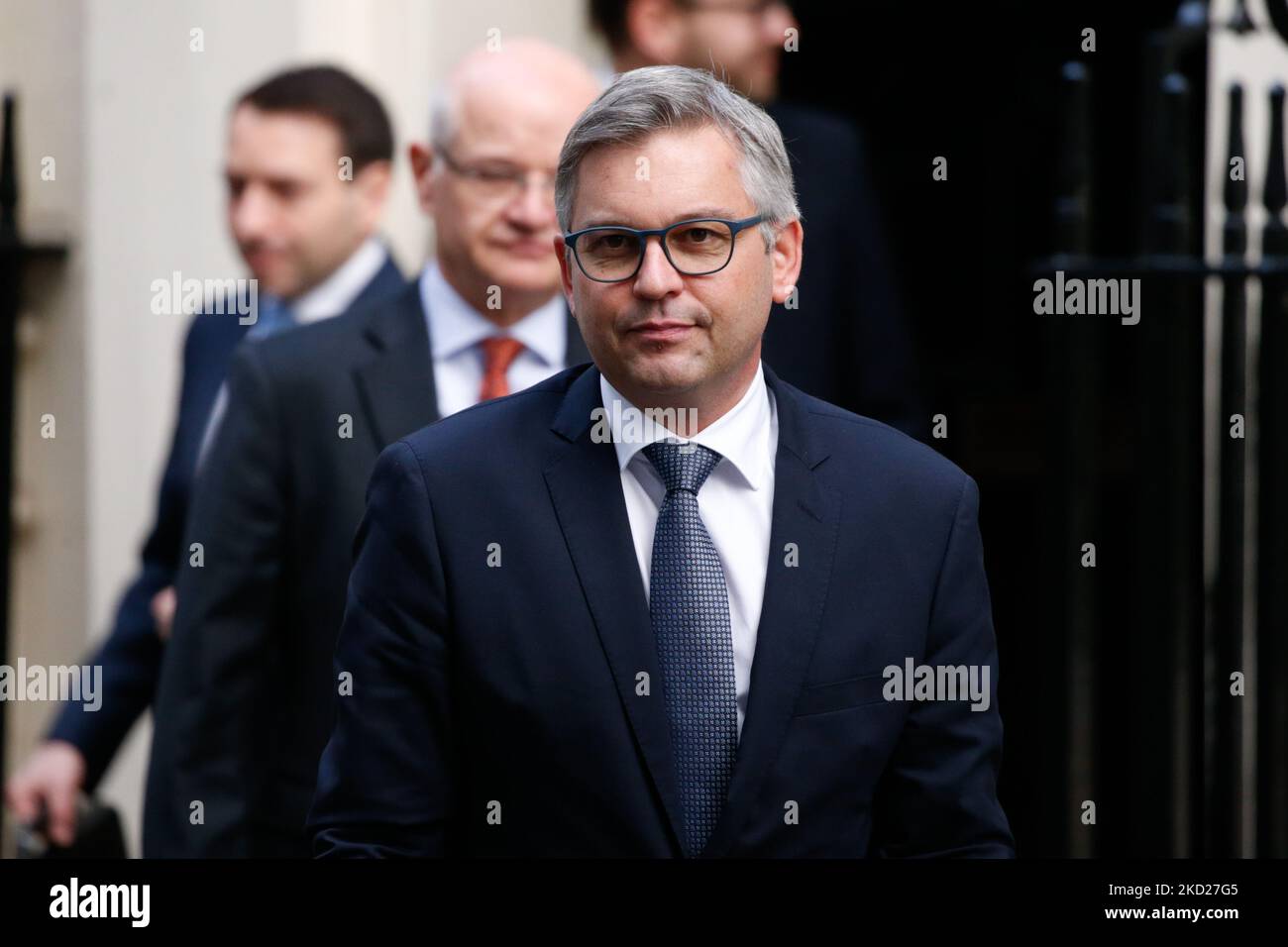 Austrian Minister of Finance Magnus Brunner leaves a meeting at 11 ...