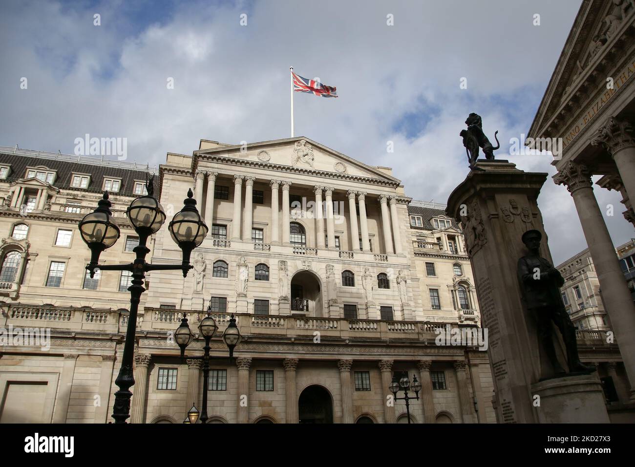 View of the Bank of England in City of London. The Bank of England ...