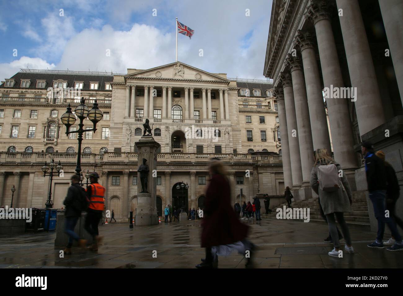 View of the Bank of England in City of London. The Bank of England ...