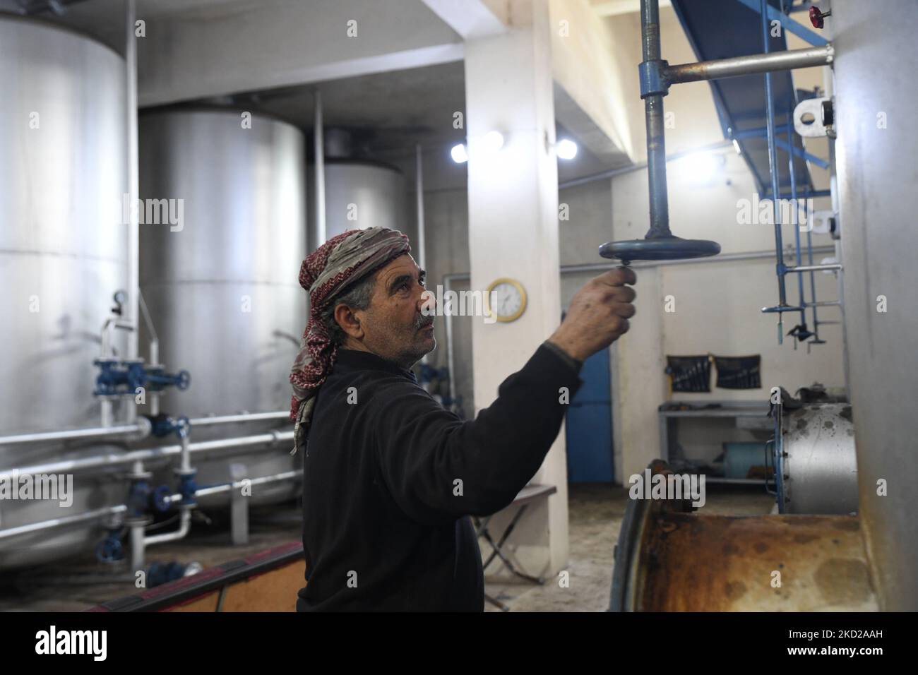 A factory for the manufacture of laurel soap in Afrin in the countryside of Aleppo, it is one of ...