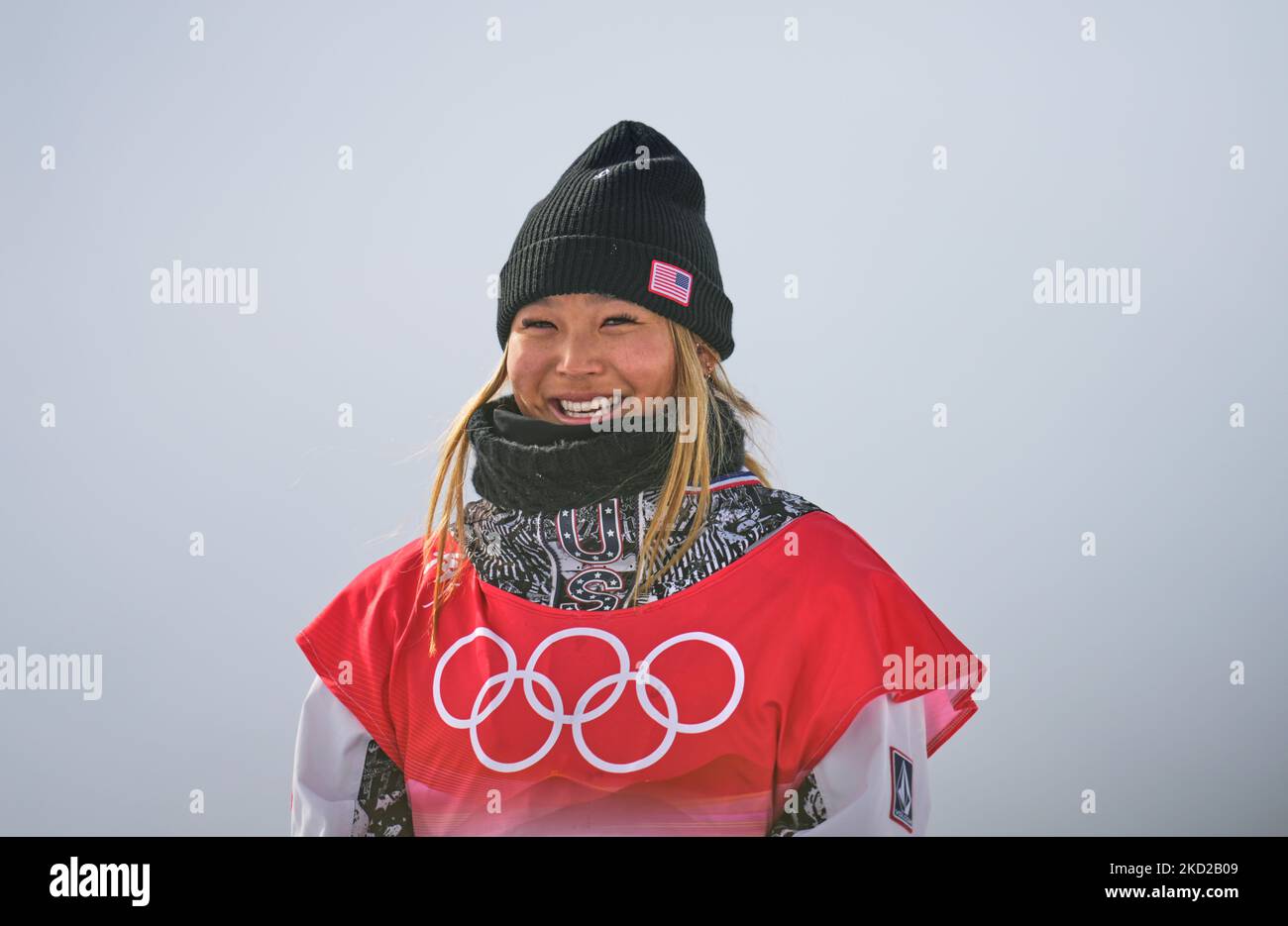 Chloe Kim from USA winning gold at Snowboard - Half Pipe at the Beijing ...
