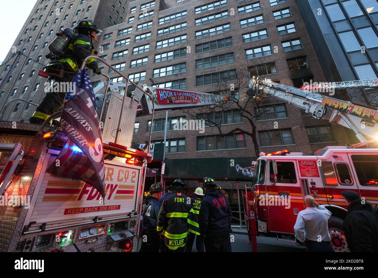 View of a Fourteen-Story Building Fire that started at 149 E 39th St ...