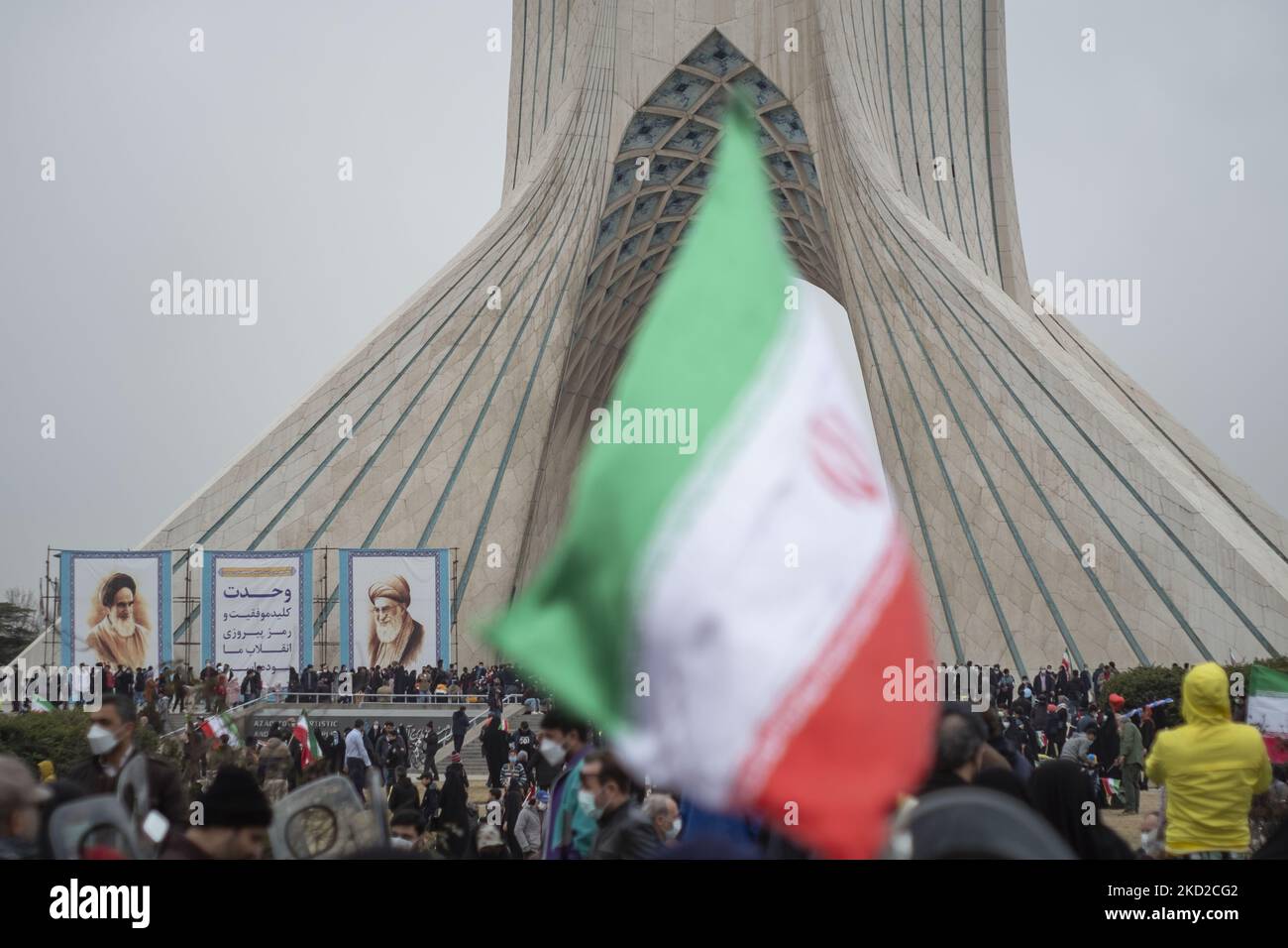 Iranians take part a rally to mark 43rd-anniversary of Victory of Iran ...