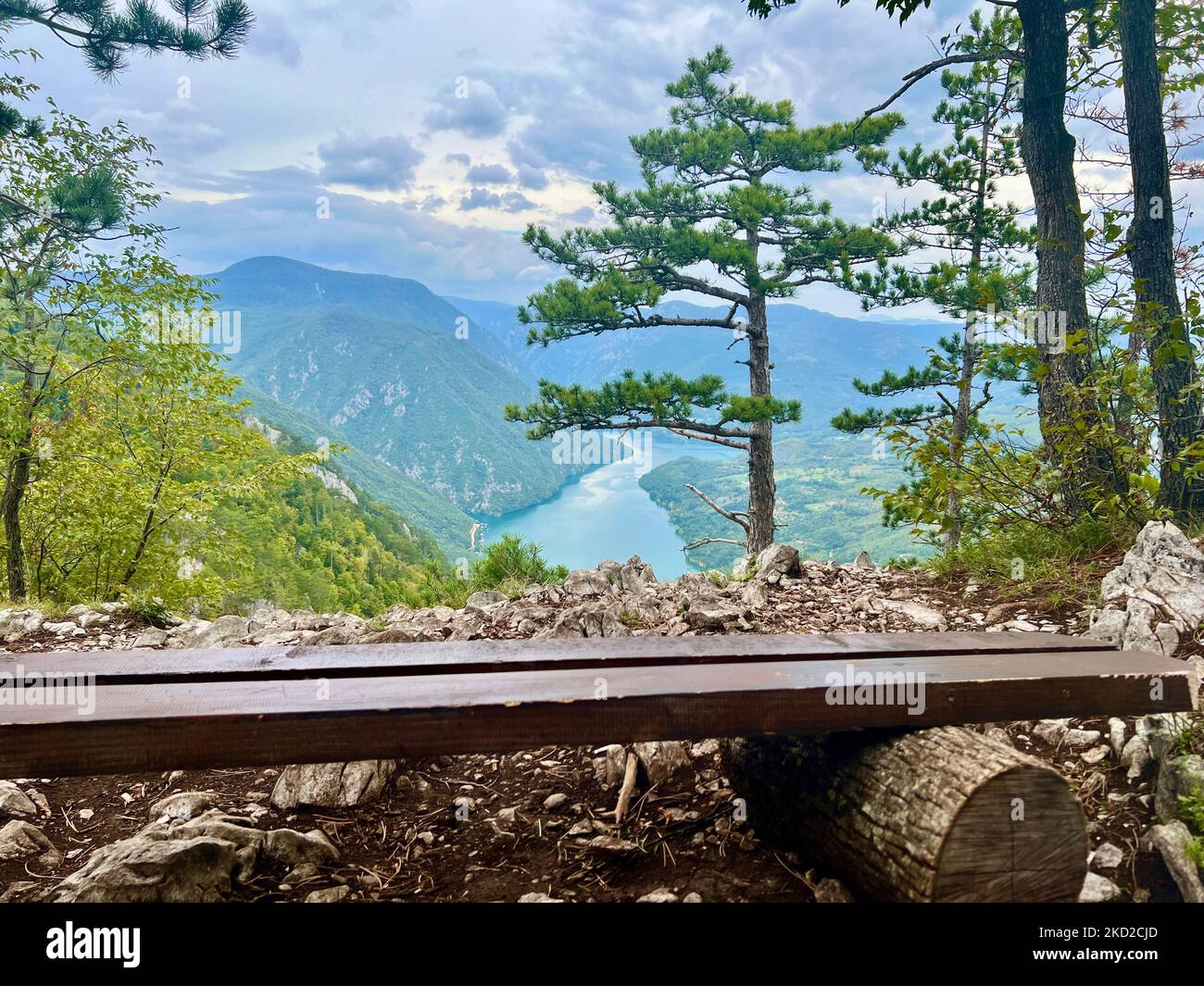 Majestic panorama scenery nature river Drina Eastern Serbia Perucac Bajina Basta Banjska stena ...