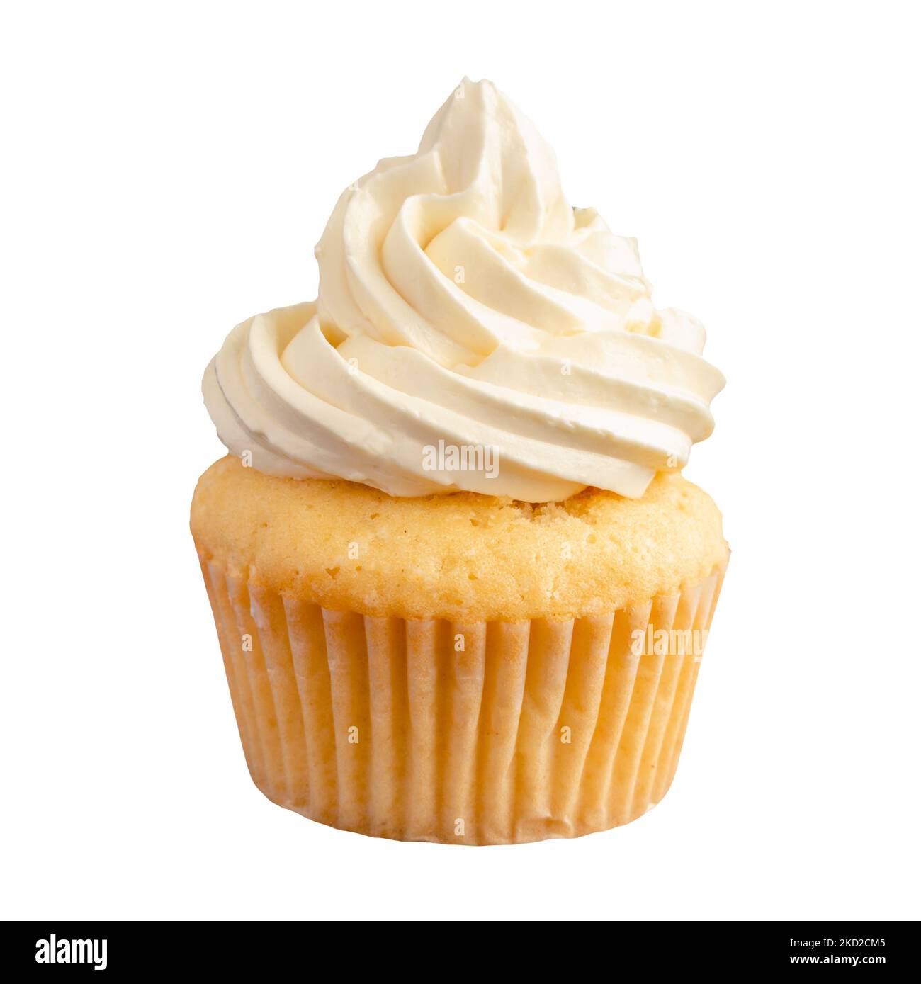 Vanilla Cupcake with Vanilla Frosting On a Transparent Background: Side ...
