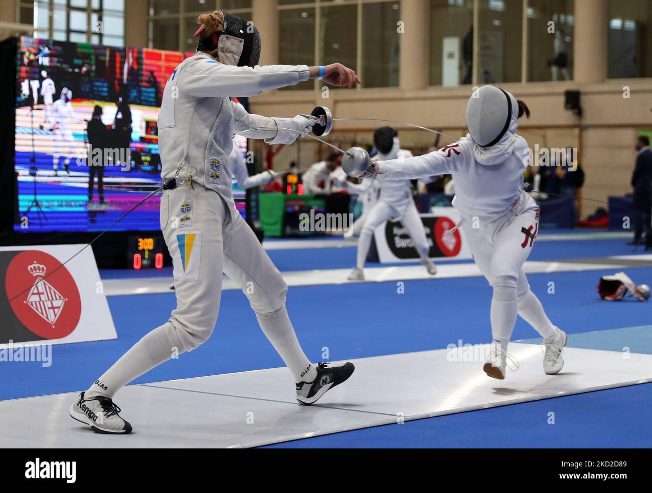 Anna Derkach, from Ukraine, and Ka Mong Chu, from Hong Kong, during the 55th International ...